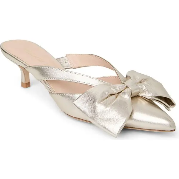 Jack Rogers Cynthia Bow Pointed-toe Mules - Jacks Platinum