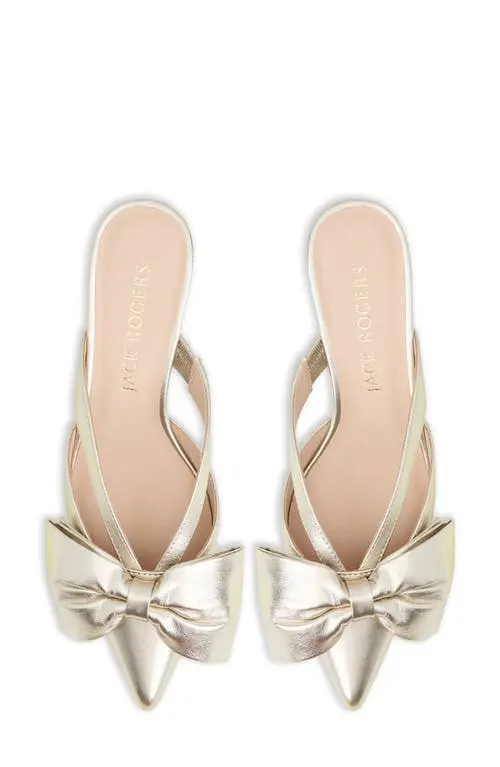 Jack Rogers Cynthia Bow Pointed-toe Mules - Jacks Platinum