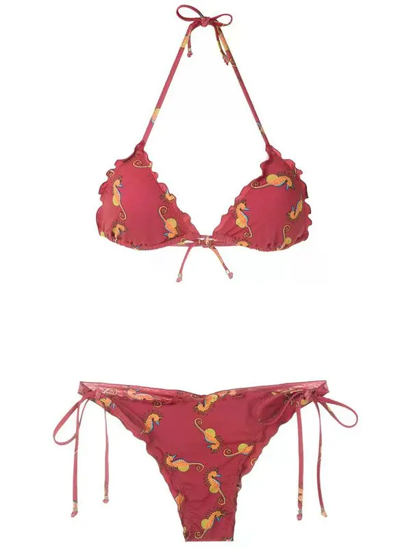AMIR SLAMA Triangle Bikini Set - Red
