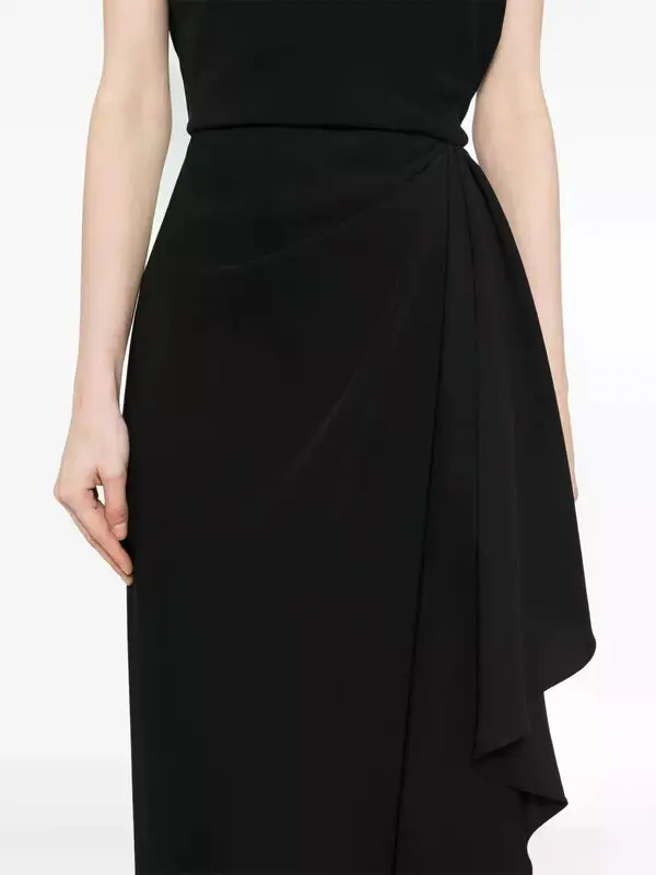 Amsale Draped Crepe Gown - Black