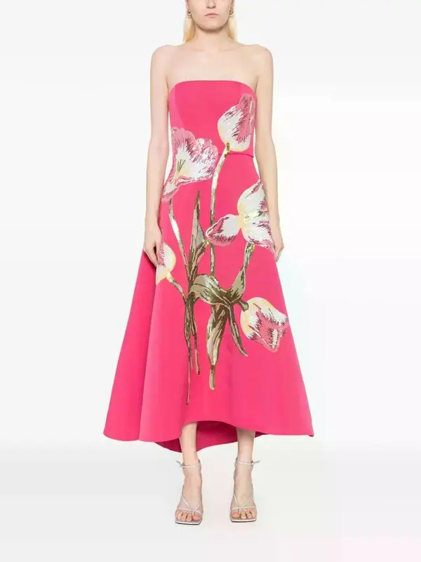 Amsale Sequin Appliqué Dress