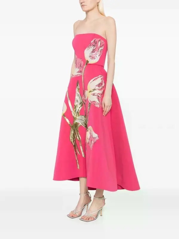 Amsale Sequin Appliqué Dress