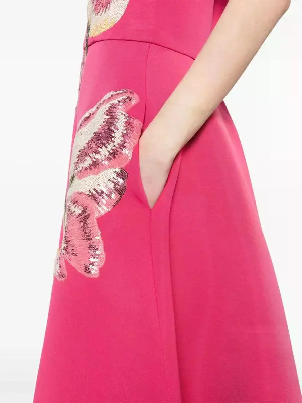 Amsale Sequin Appliqué Dress