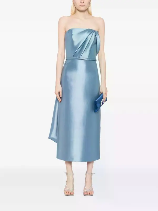 Amsale Bow Cocktail Dress - Blue