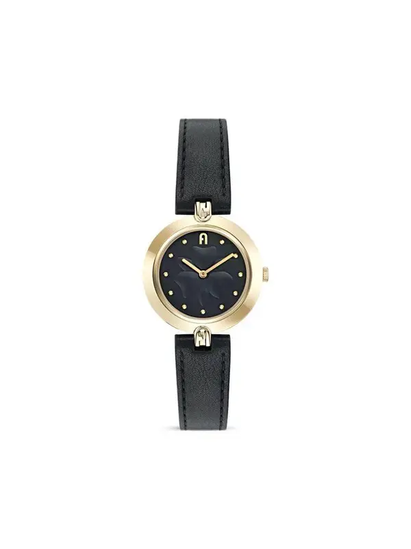 Furla Logo Links 28mm Watch - Black