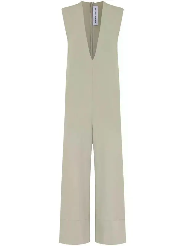 GLORIA COELHO V-neck Jumpsuit - Neutrals
