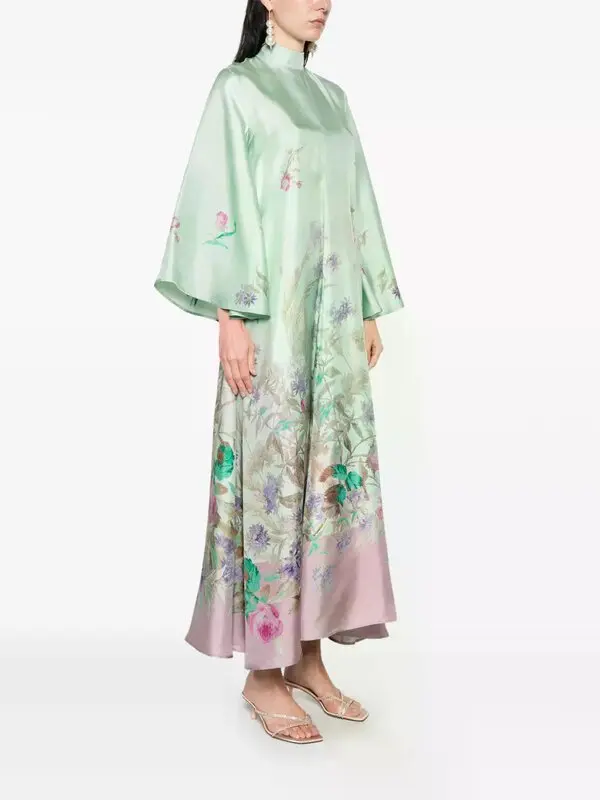 La DoubleJ Magnifico Floral Maxi Dress - Green