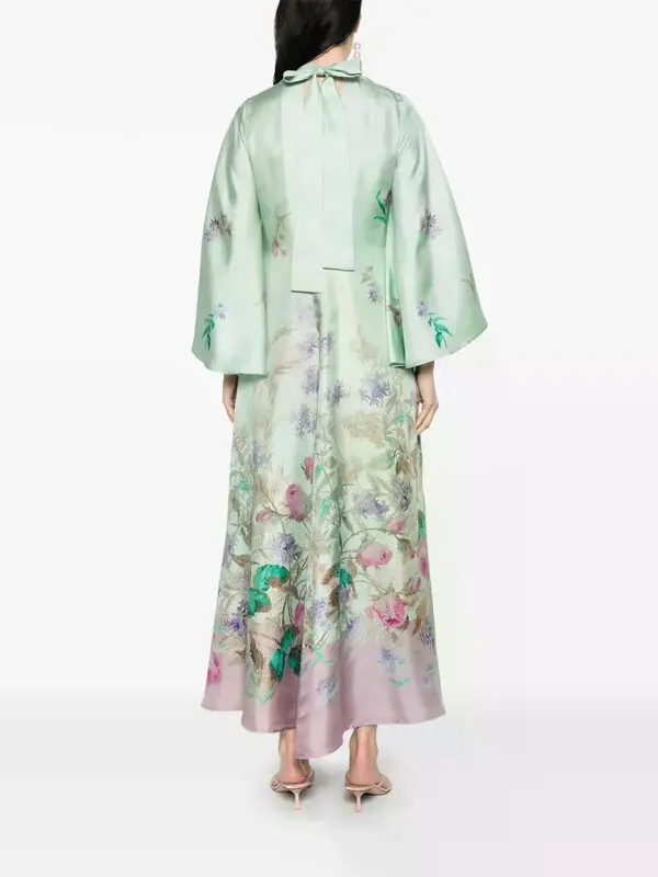 La DoubleJ Magnifico Floral Maxi Dress - Green