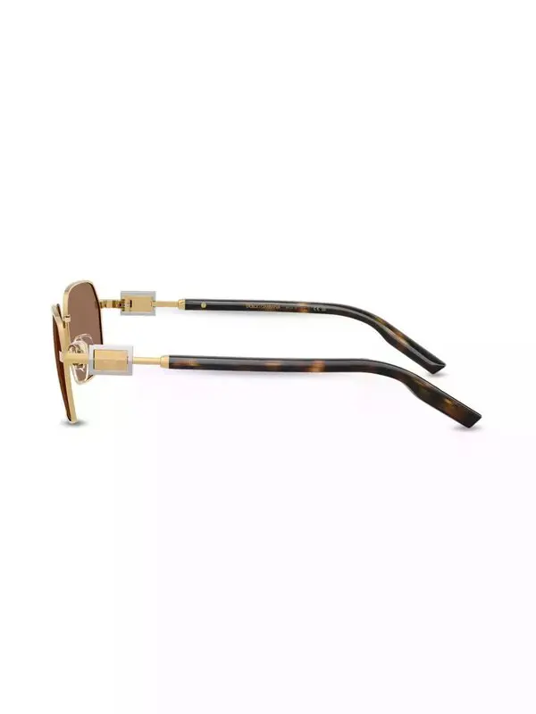 Dolce & Gabbana Logo-plaque Sunglasses - Gold