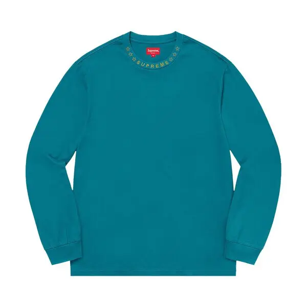 Supreme Stars Collar Long-sleeve Top - Blue
