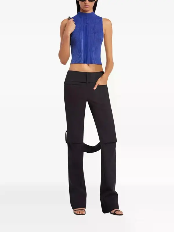 COURREGES Mock-neck Ribbed Tank Top