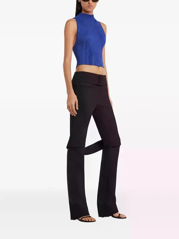 COURREGES Mock-neck Ribbed Tank Top