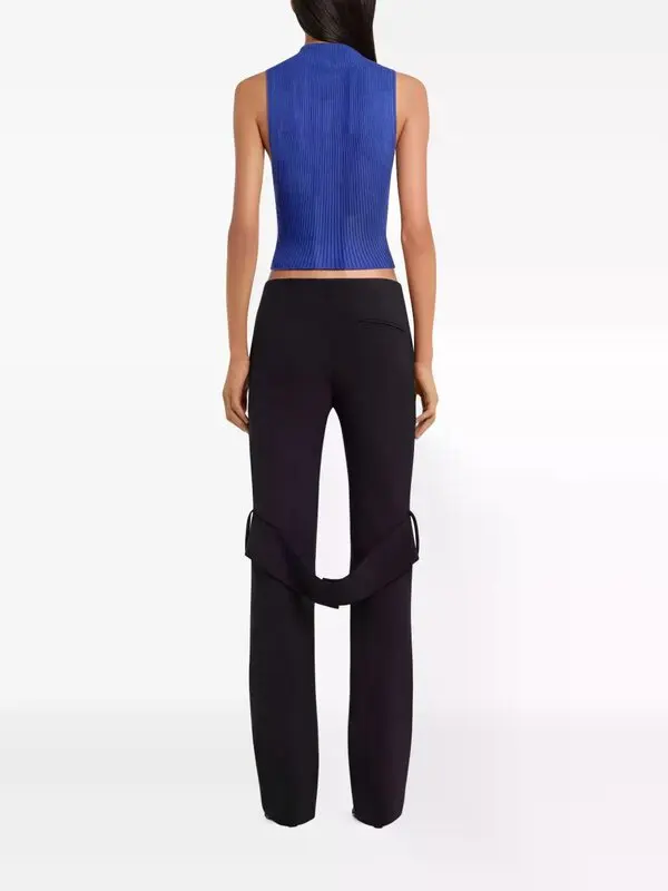 COURREGES Mock-neck Ribbed Tank Top