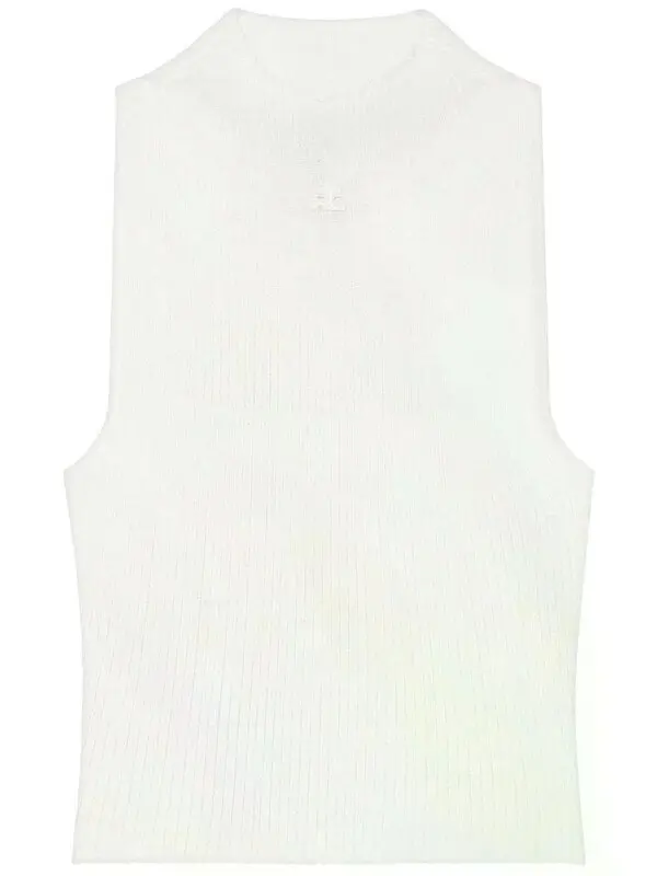 COURREGES Cropped Ribbed Tank Top