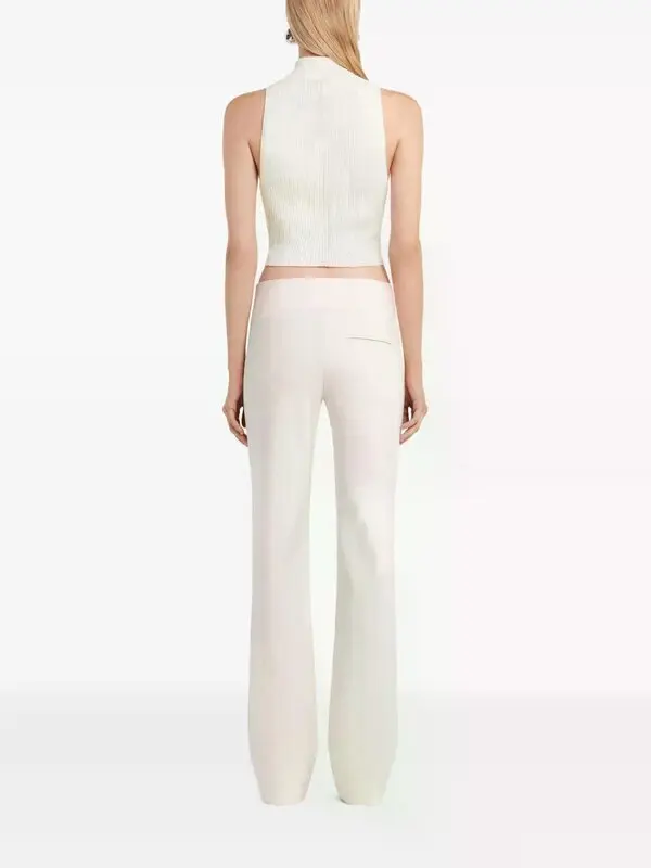 COURREGES Cropped Ribbed Tank Top
