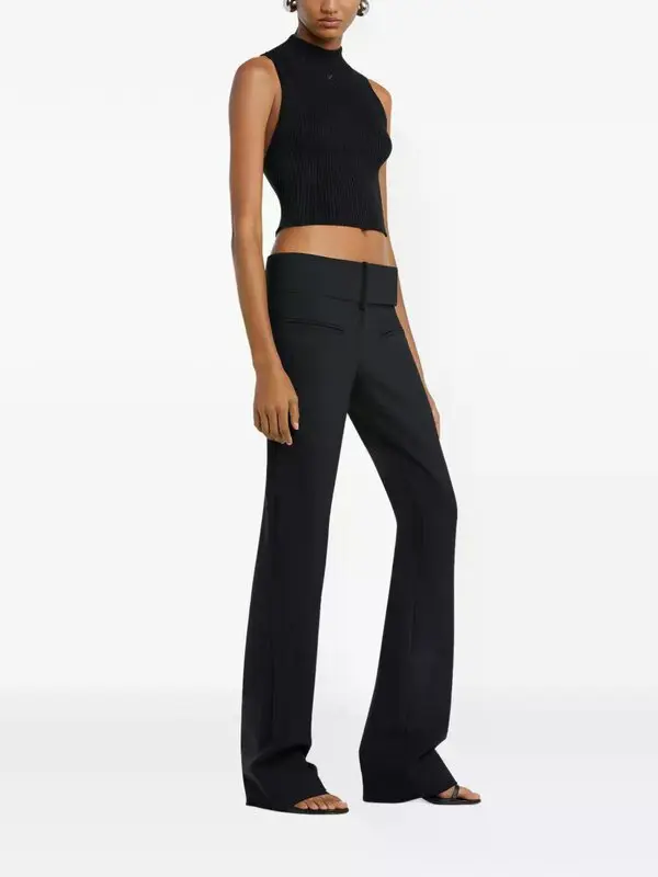 COURREGES Cropped Ribbed Tank Top - Black