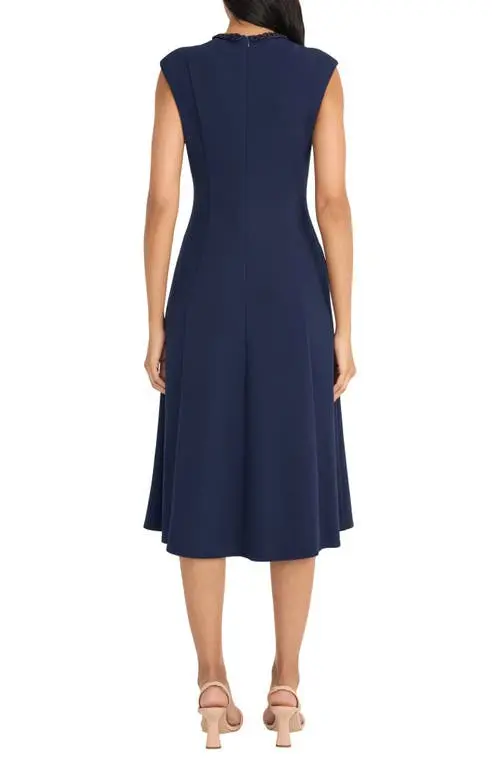 Maggy London Rope Accent Fit & Flare Dress In Navy Blazer - 59% Off |  Editorialist