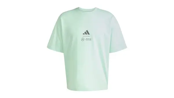 Adidas Mercedes Amg Petronas Formula Team Premium Woven T-shirt - Frozen Green/grey Strata