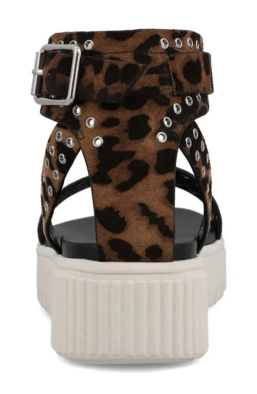 Mia Evelin Ankle Strap Platform Sandal - Leopard Print
