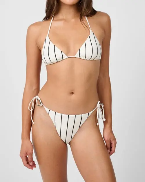 WeWoreWhat Triangle Bikini Top - Antiq Wht/bl Mt