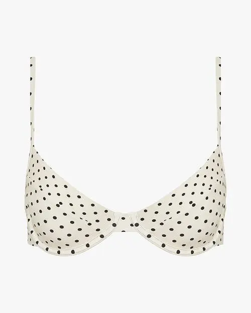 WeWoreWhat Full Coverage Underwire Bikini Top - Oat/black