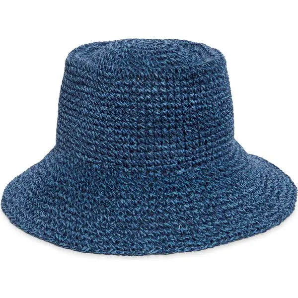 Nordstrom Packable Straw Bucket Hat - Blue Cornflower