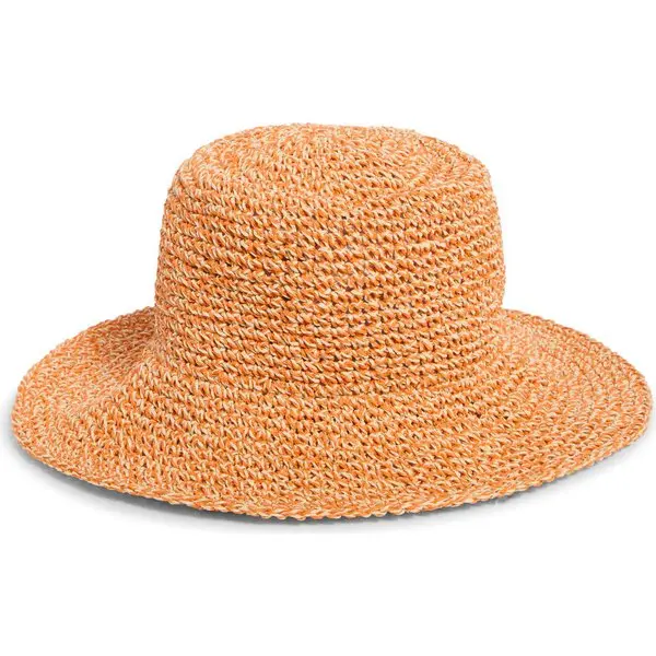 Nordstrom Packable Straw Bucket Hat - Orange Sunbeam