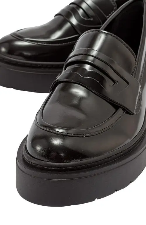 PROLOGUE SHOES Forever & Always Shoes Josie Platform Loafer - Black Patent Faux Leather