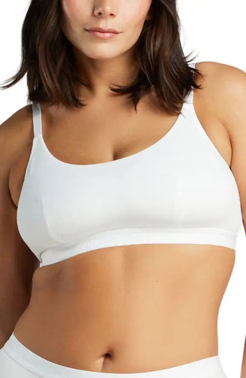 SIELLA Organic Cotton Scoop Neck Bra - White