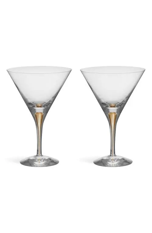 ORREFORS Intermezzo Set Of 2 Martini Glasses - Gold