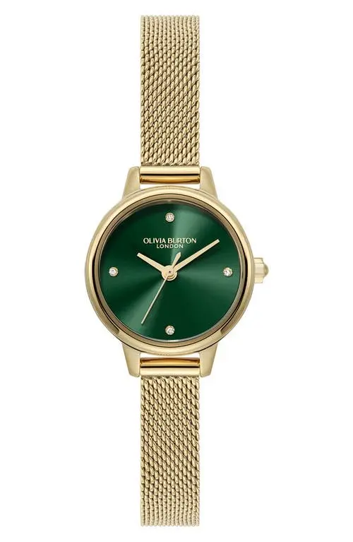 OLIVIA BURTON Mini Classic Mesh Strap Watch - Green