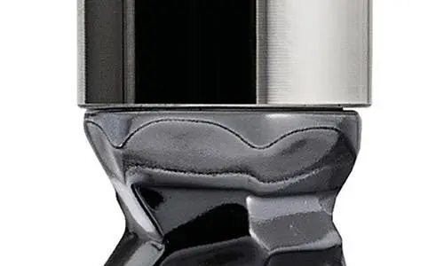 ORREFORS Carat Set Of 2 Medium Crystal & Stainless Steel Candlesticks