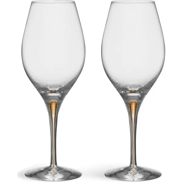 ORREFORS Intermezzo Balance Set Of 2 Wine Glasses - Gold