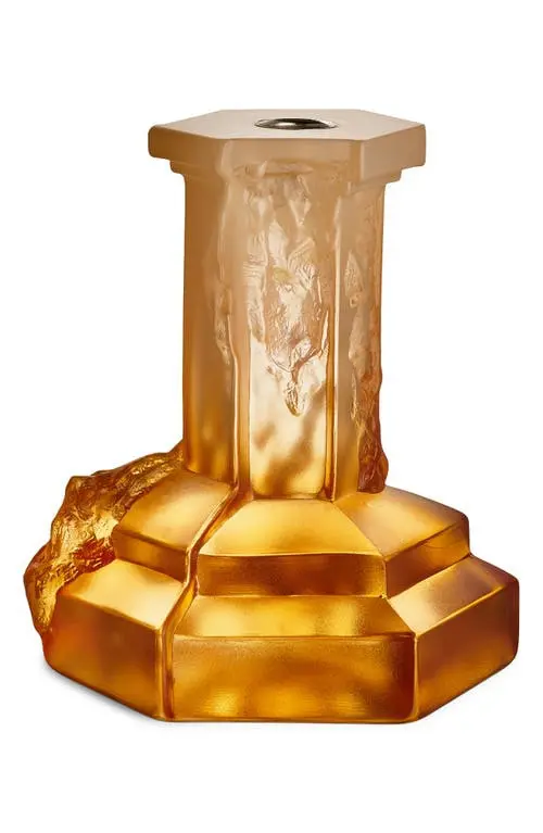 KOSTA BODA Rocky Baroque Large Crystal Candlestick - Orange