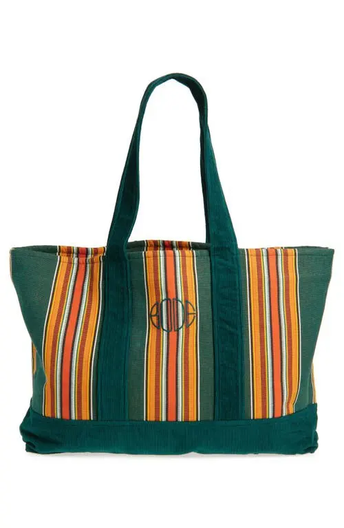 BODE Parakeet Stripe Canvas & Corduroy Tote