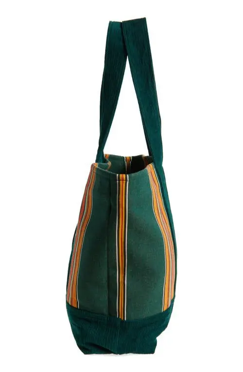 BODE Parakeet Stripe Canvas & Corduroy Tote