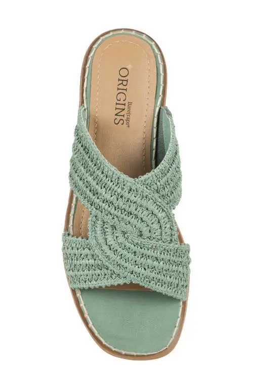 BARETRAPS Navene Woven Raffia Slide Sandal - Sage