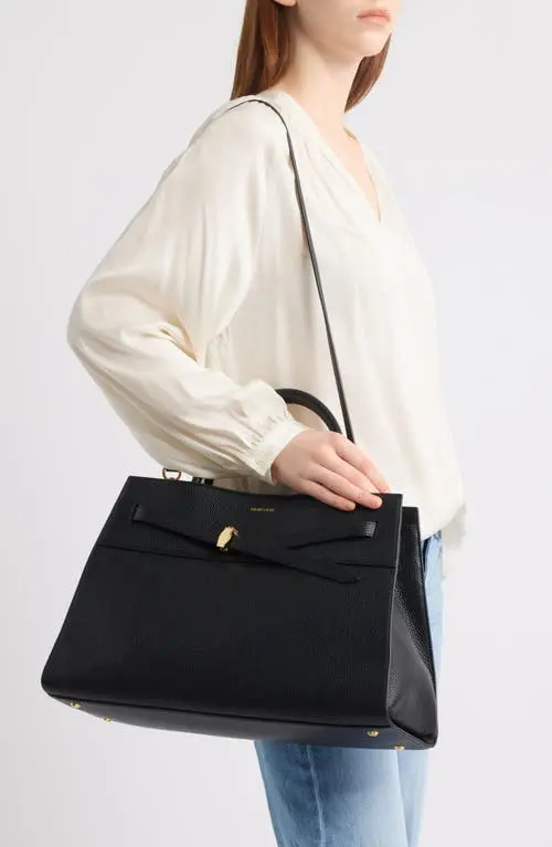 Veronica Beard Large Dash Leather Tote - Black