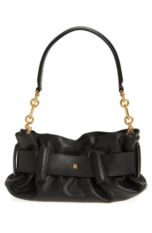 Balmain Anthem Mini Leather Shoulder Bag - Black