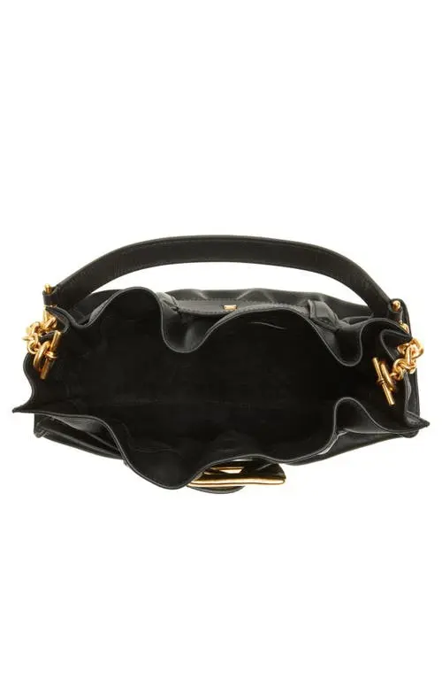Balmain Anthem Mini Leather Shoulder Bag - Black