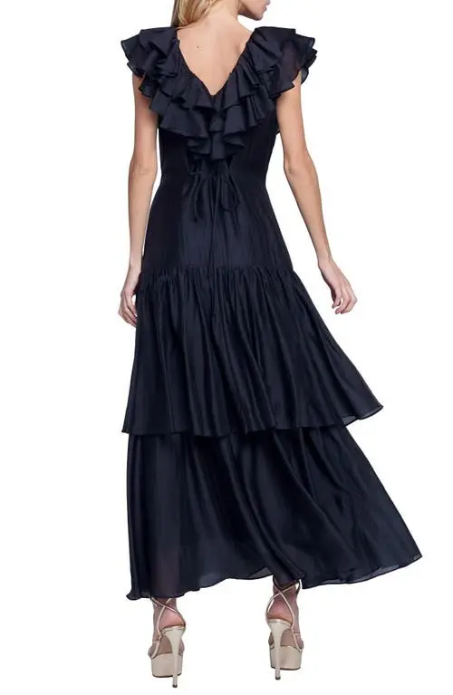 Ciebon Stelanie Flutter-Sleeve Tiered Cocktail Dress In Black - 50% Off |  Editorialist