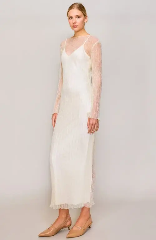 MELLODAY Lace Overlay Maxi Dress