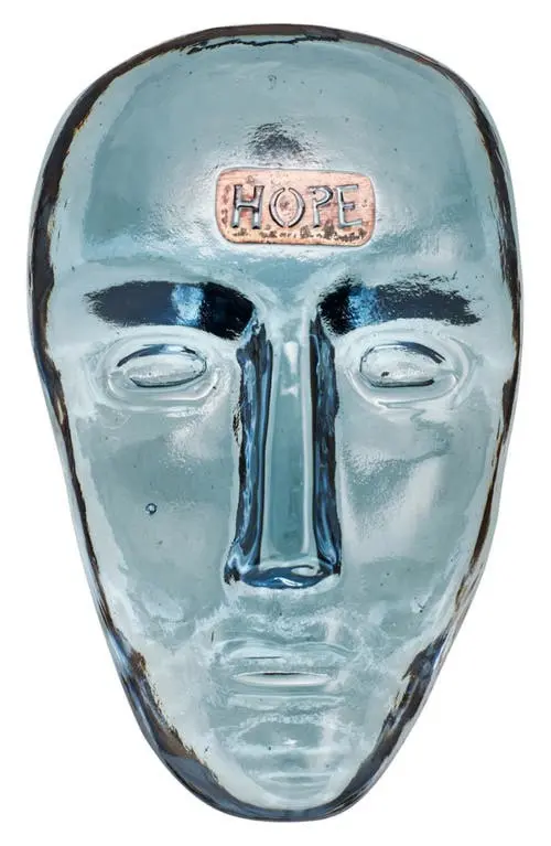 KOSTA BODA Companion Hope Glass Mask Sculpture - Blue