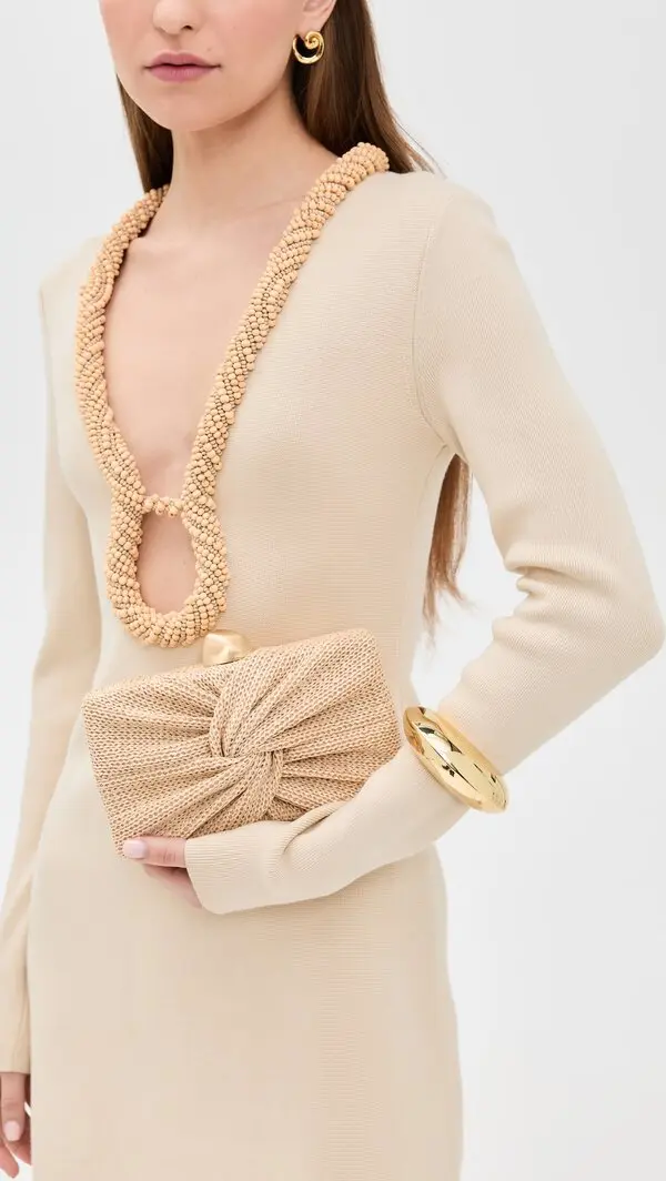 Cult Gaia Lisse Straw Clutch
