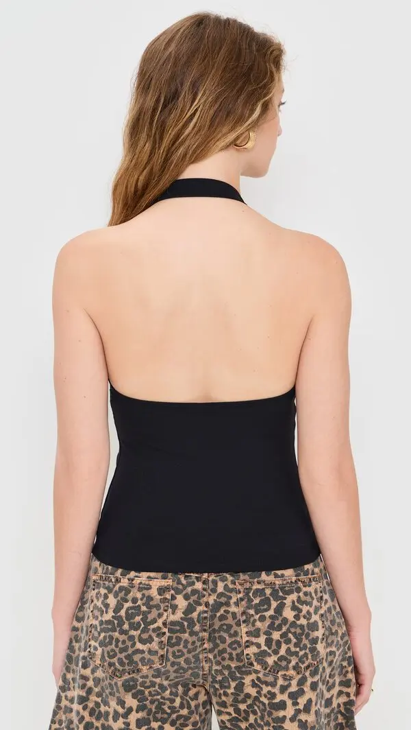 Free People Still Here Halter Neck Tank - Black