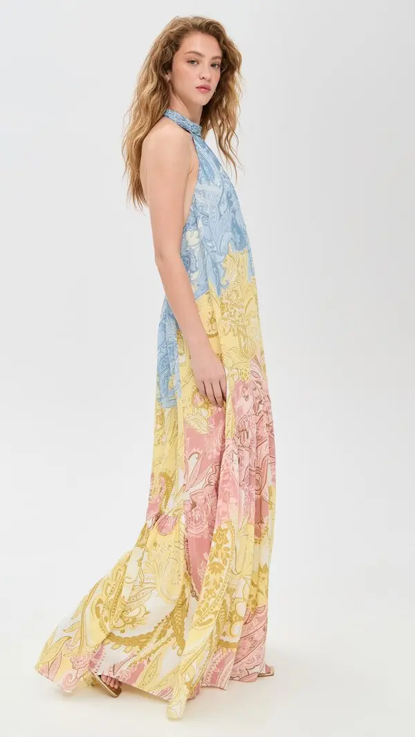 Hemant & Nandita Paisley Print Maxi Dress