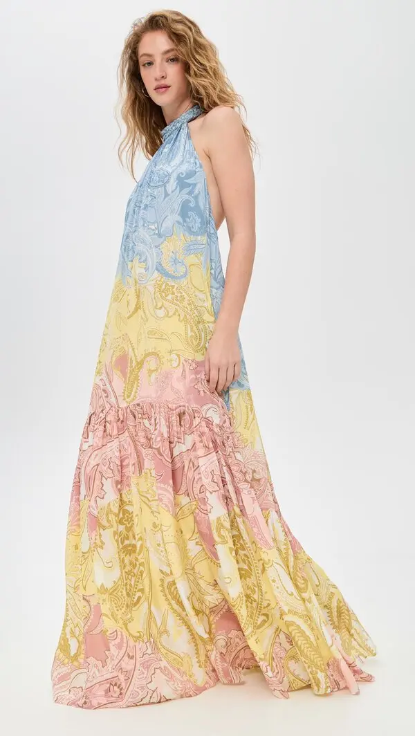 Hemant & Nandita Paisley Print Maxi Dress