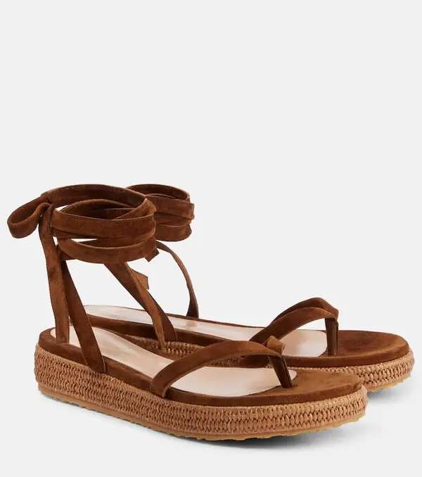 GIANVITO ROSSI Suede Espadrille Sandals
