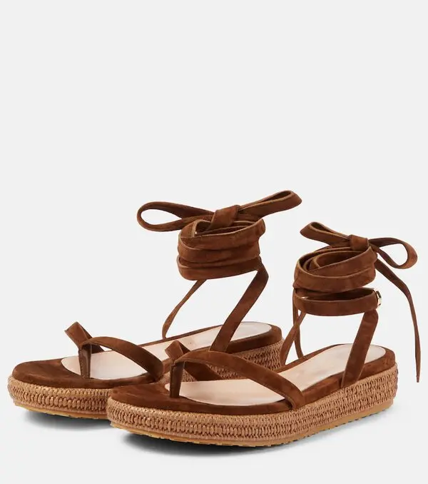 GIANVITO ROSSI Suede Espadrille Sandals