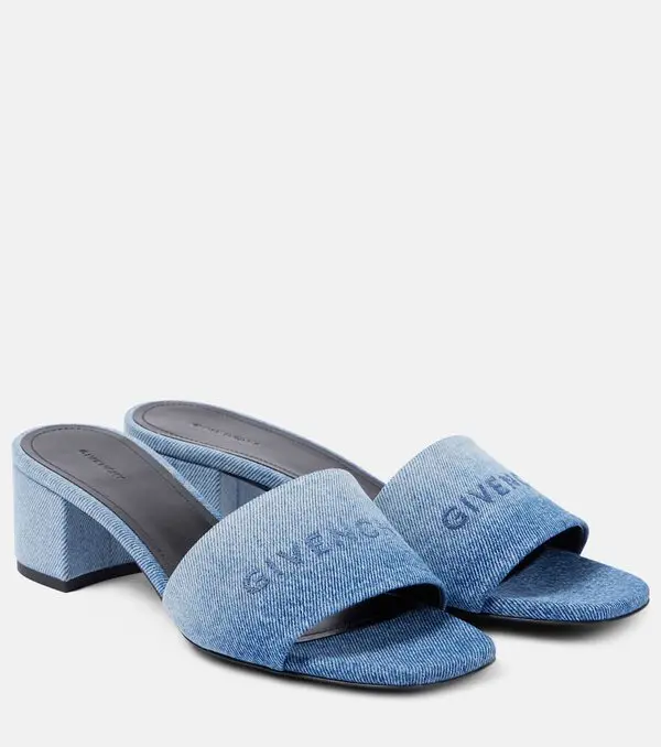 Givenchy Logo Denim Mules